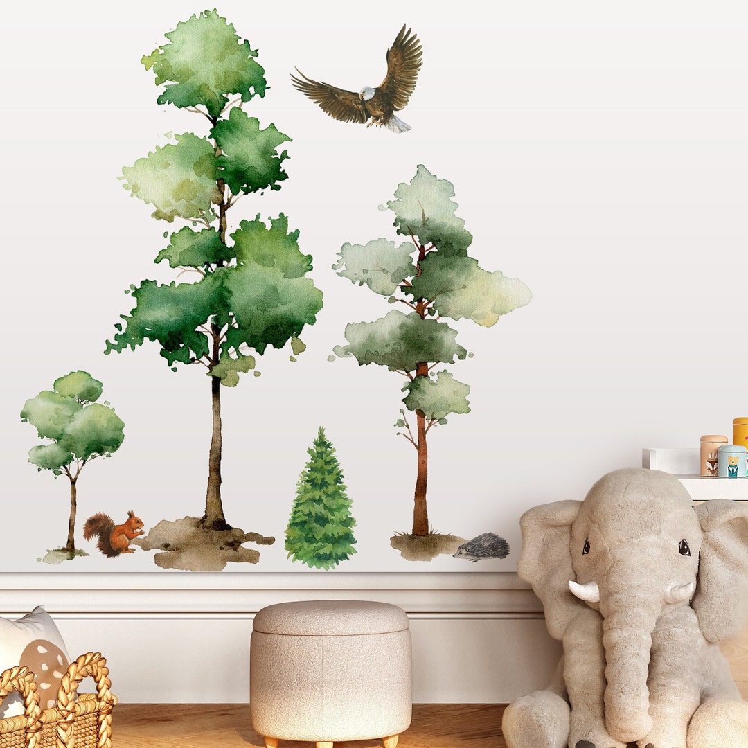 Nature-inspired Forest Wall Decals for Children's Room - Etsy