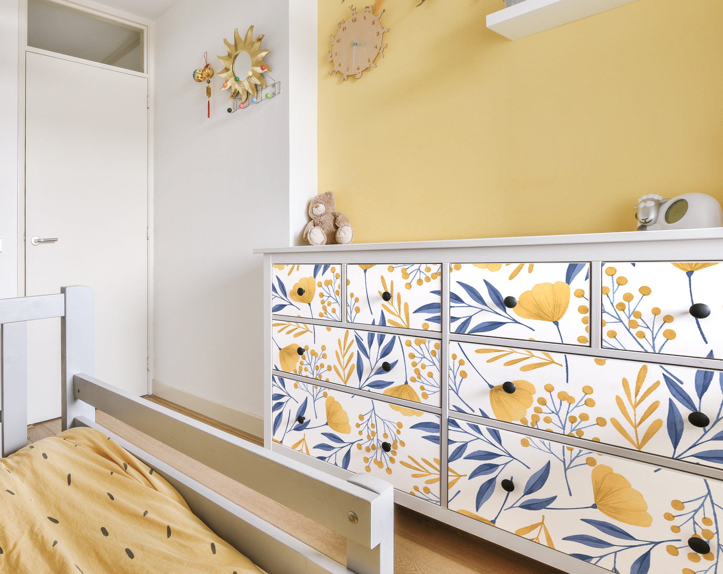 Boho Rainbow Decal Set for Ikea Hemnes 8 and 10 Drawer Dresser Floral ...