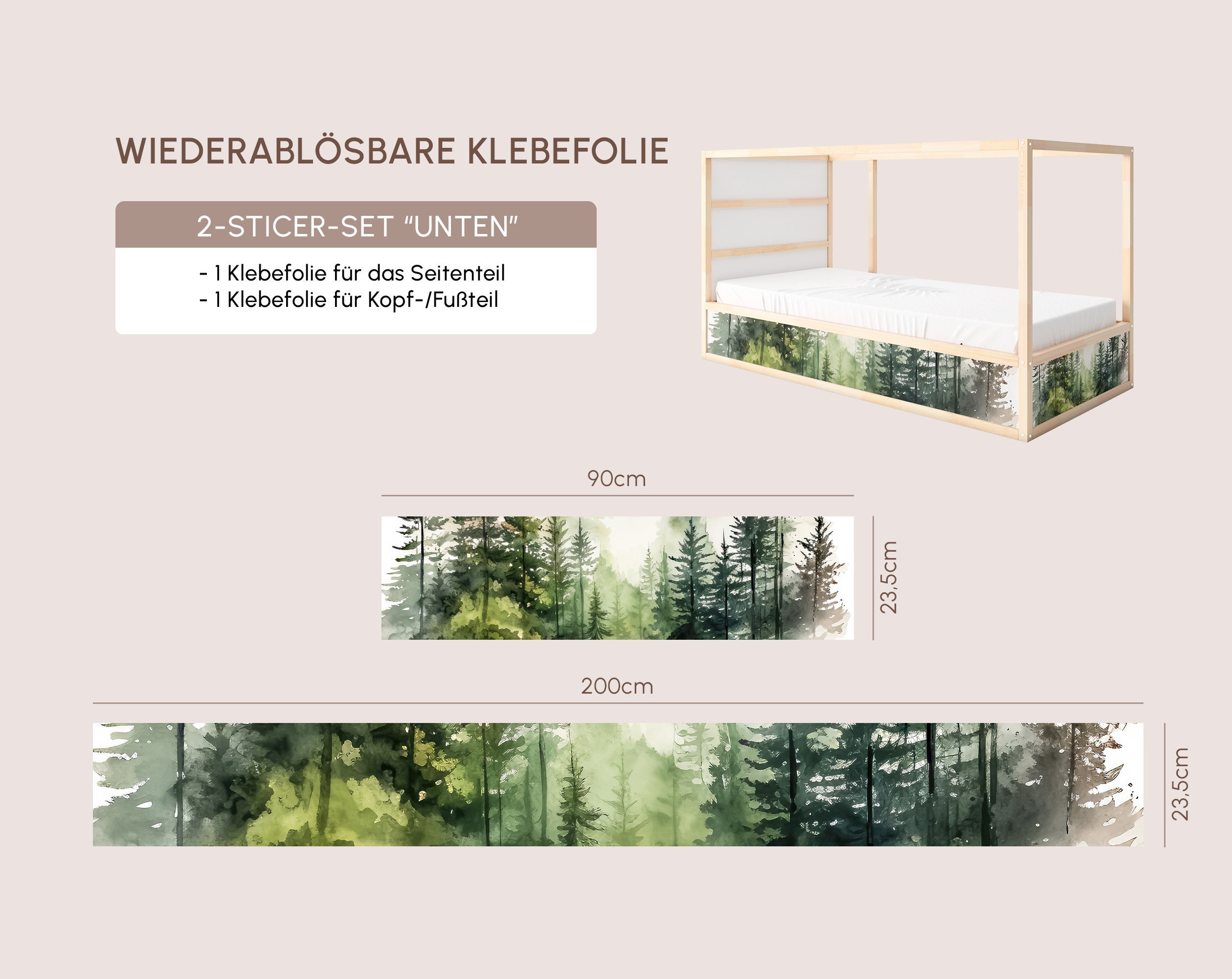 KURA Bed Sticker Forest Fir Nature Trees Peel and Stick - Etsy