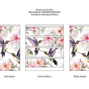 Sakura Flowers Decals for IKEA Malm Dressers, Hummingbirds Stickers for ...
