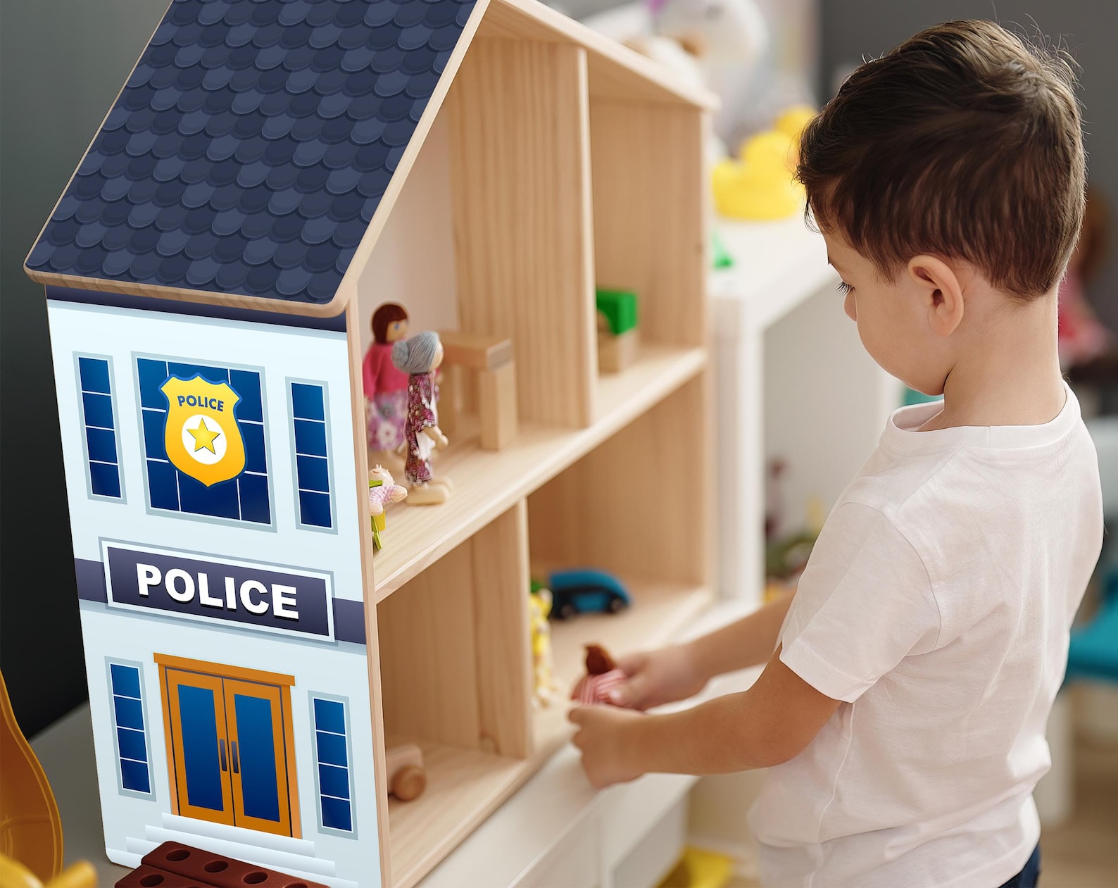 Police Station Stickers Set for IKEA FLISAT Dollhouse Miniature ...
