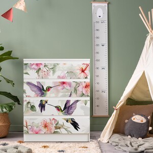 Sakura Flowers Decals for IKEA Malm Dressers, Hummingbirds Stickers for ...