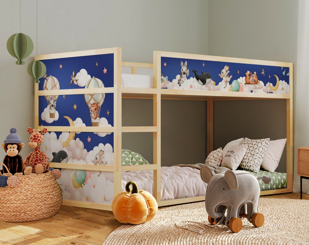 Adorable Kids Bunk Stickers for Bed With Whimsical Animal and Balloon ...