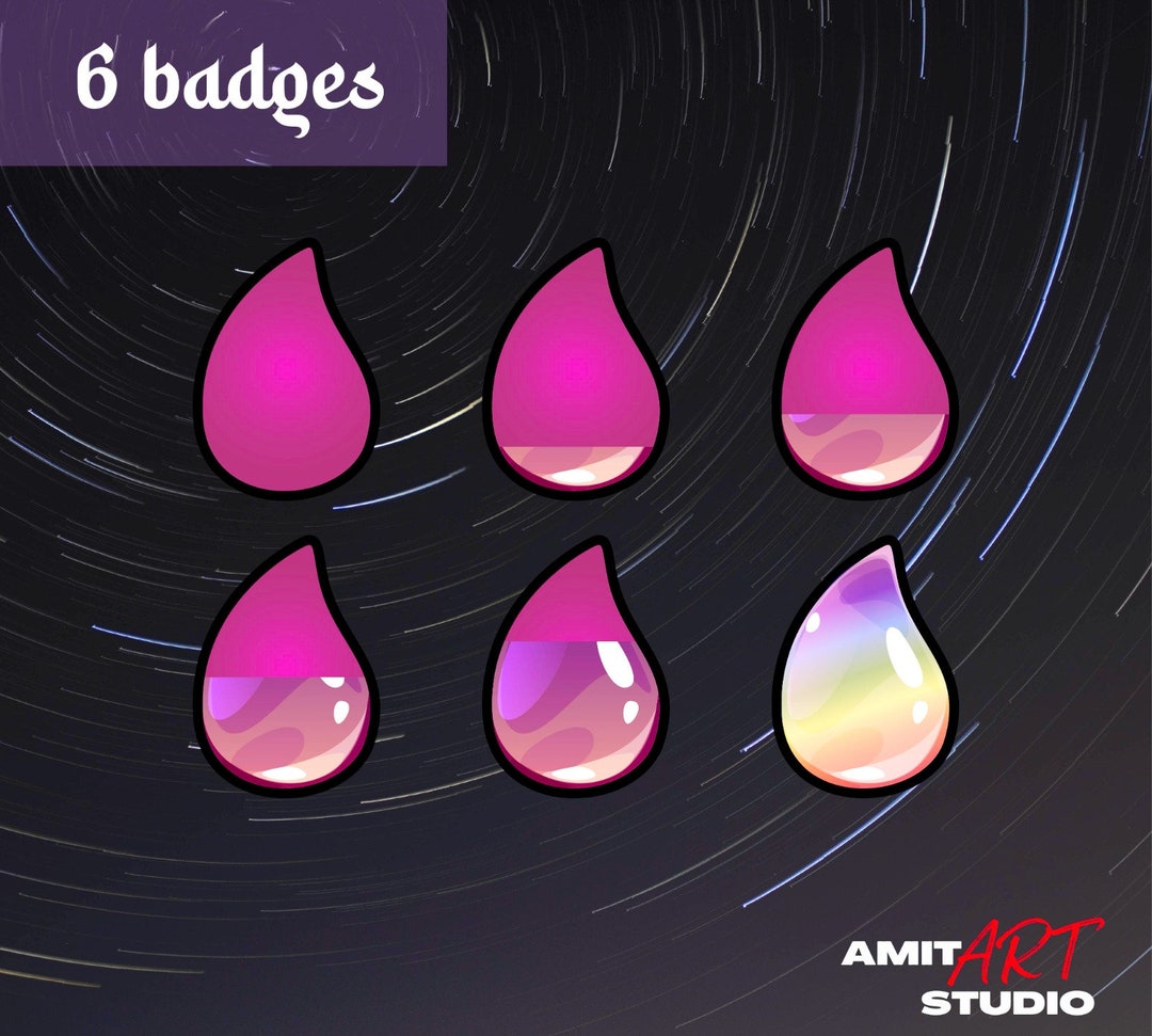 Drop Sub Badges for Twitch and Discord Drop Bit Sub Badges - Etsy