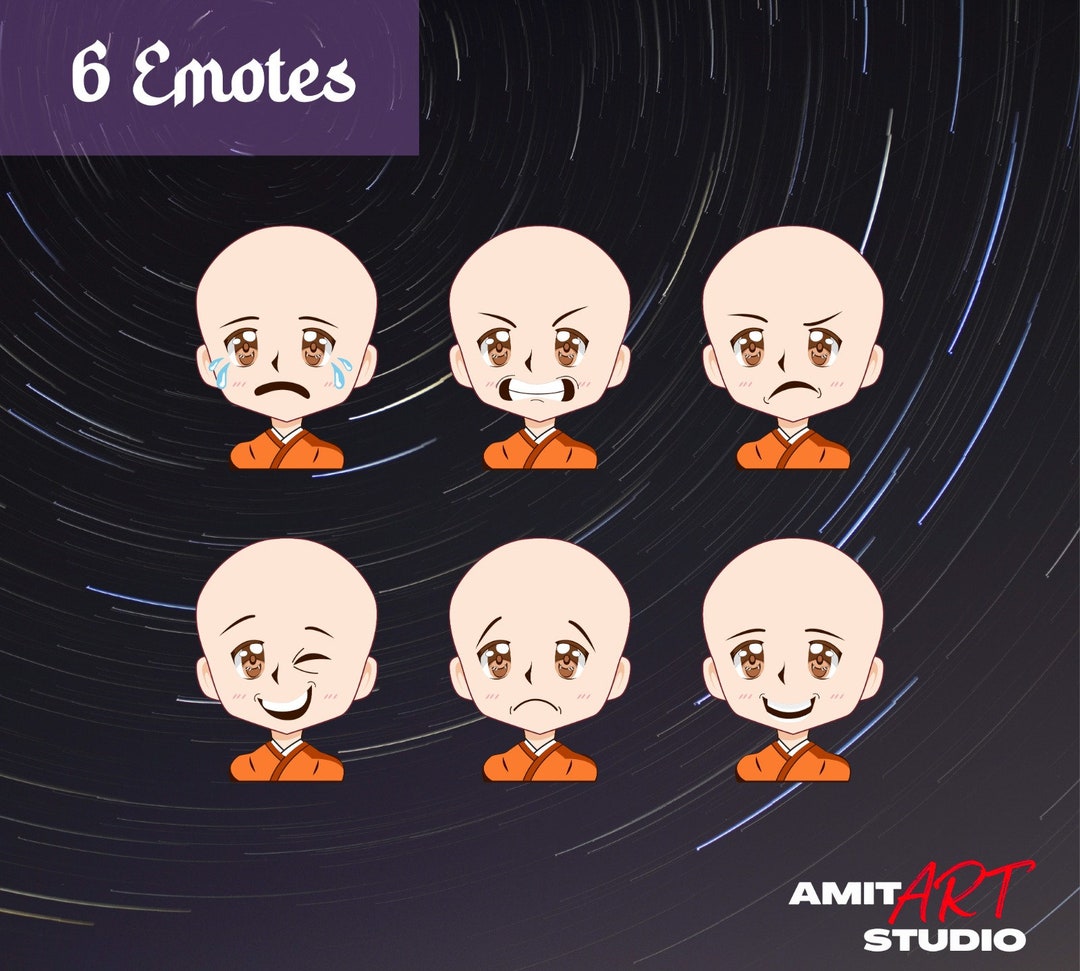 Bald Cartoon Emotes for Twitch and Discord, Cartoon Emotes for Twitch ...