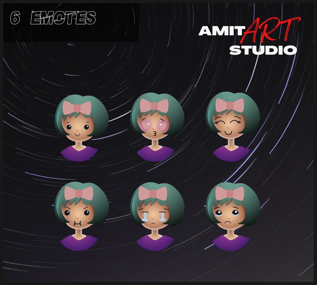 Bow Girl Emotes for Twitch and Discord Cute Girl Emotes for - Etsy