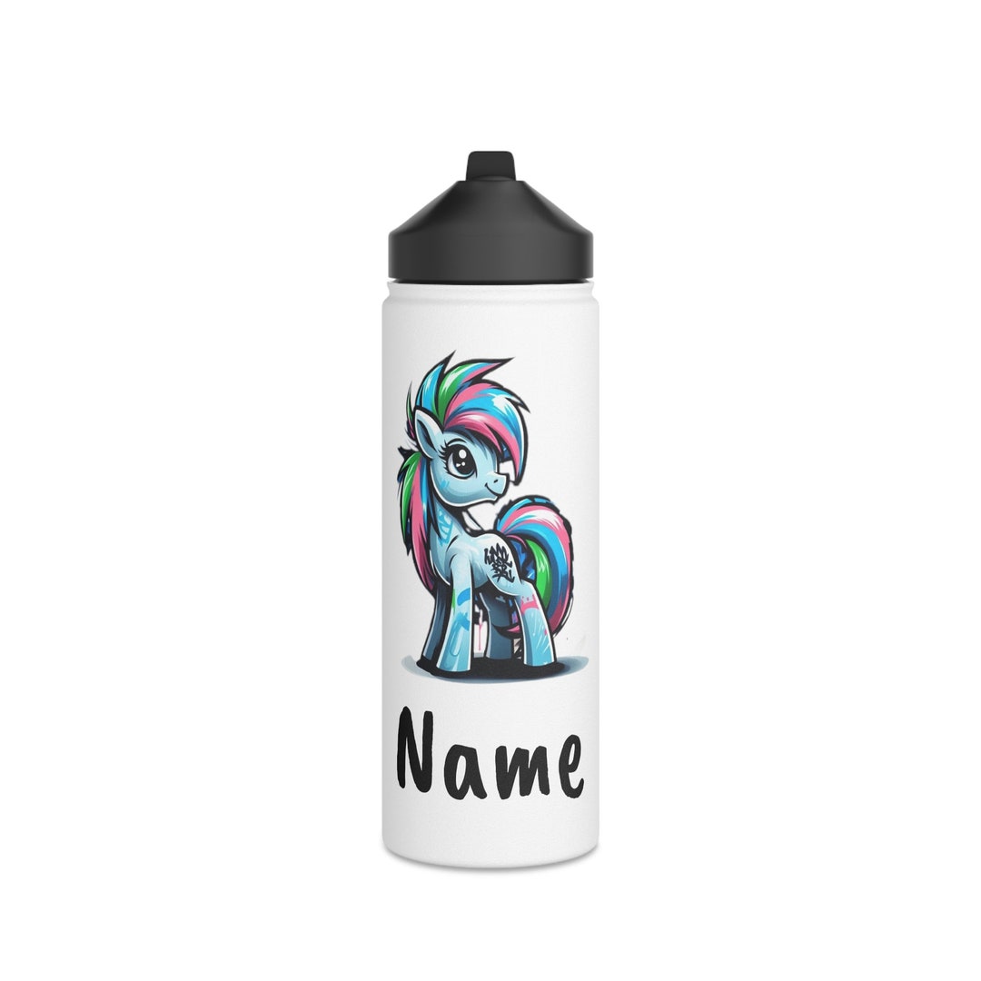 Personalized Cute Pony Water Bottle, Stainless Steel Water Bottle ...