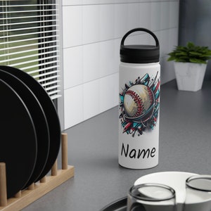 Personalized Baseball Water Bottle, Stainless Steel Water Bottle ...