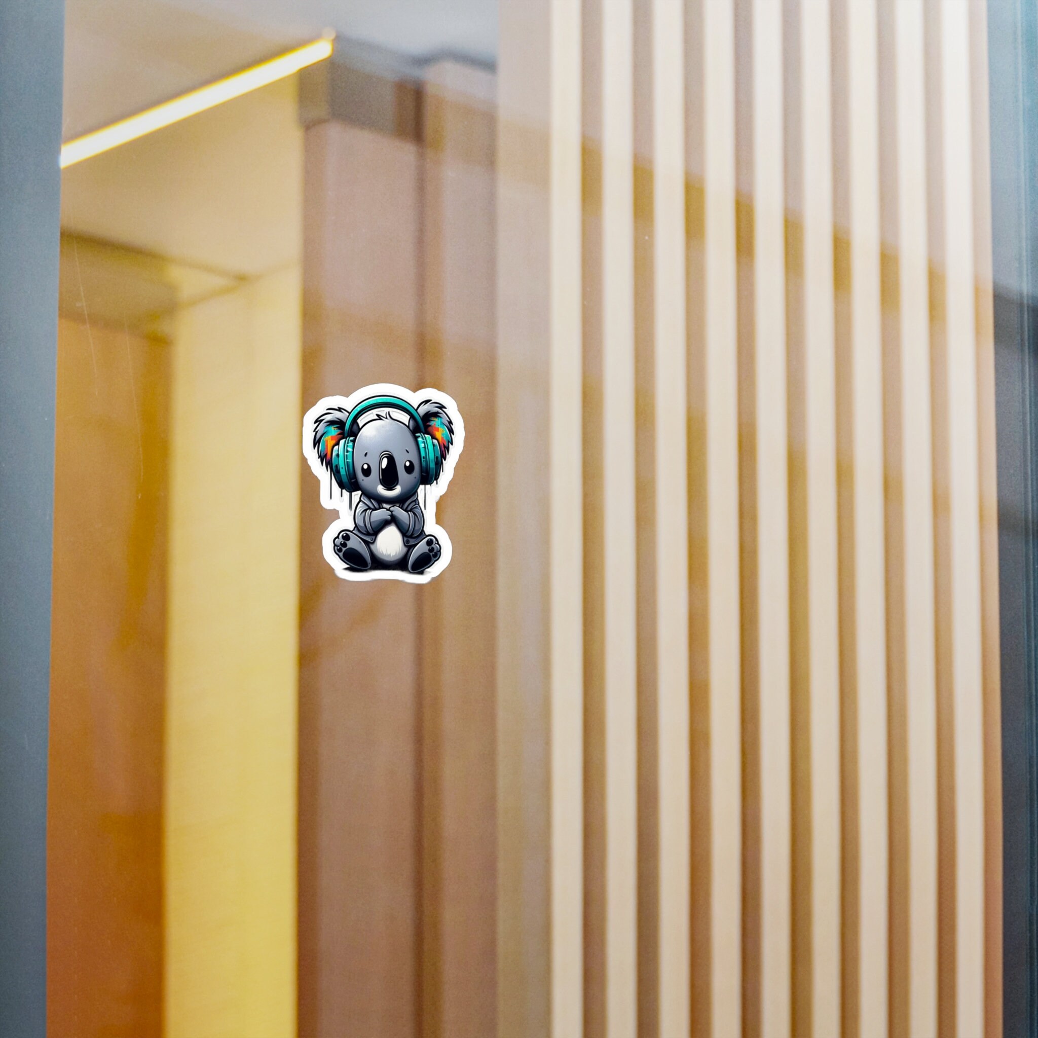 Cute Koala Wearing Headphones Vinyl Decal Sticker Water - Etsy