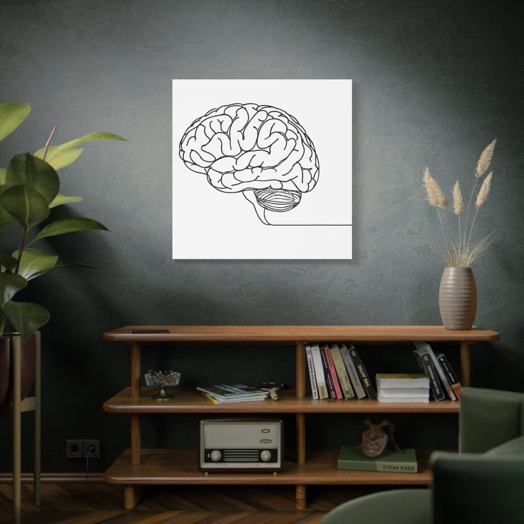 The Neural Thread | One Line Brain Art on Matte Stretched Canvas 1.25 ...