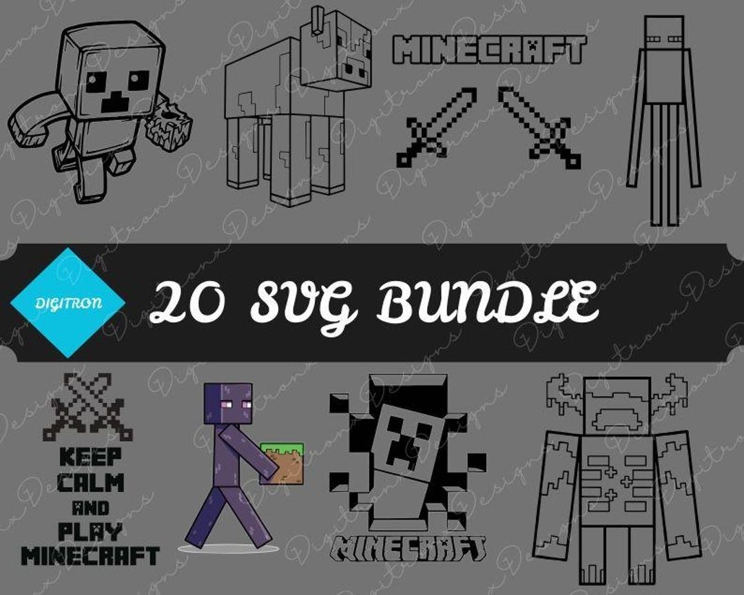 Minecraft Svg Bundle Gaming Clipart Digital Christmas Gift for Gamer ...