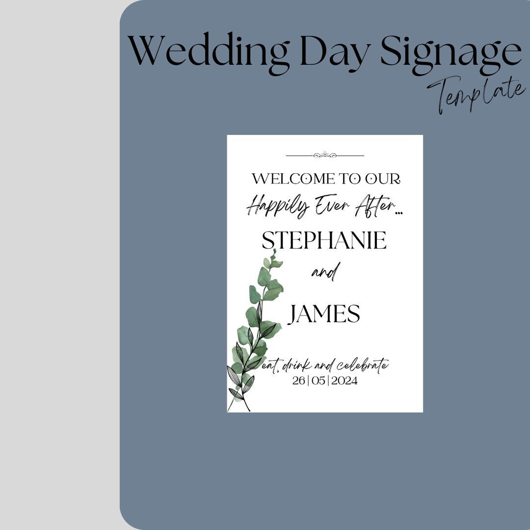 Editable Wedding Signage Template - Etsy