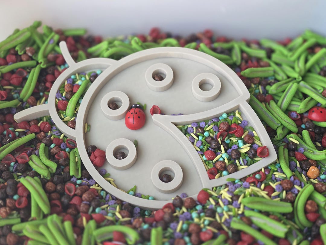 Ladybug Sorting Tray Kit | 3D Printed + Spring Mix + Brush | Toddler ...