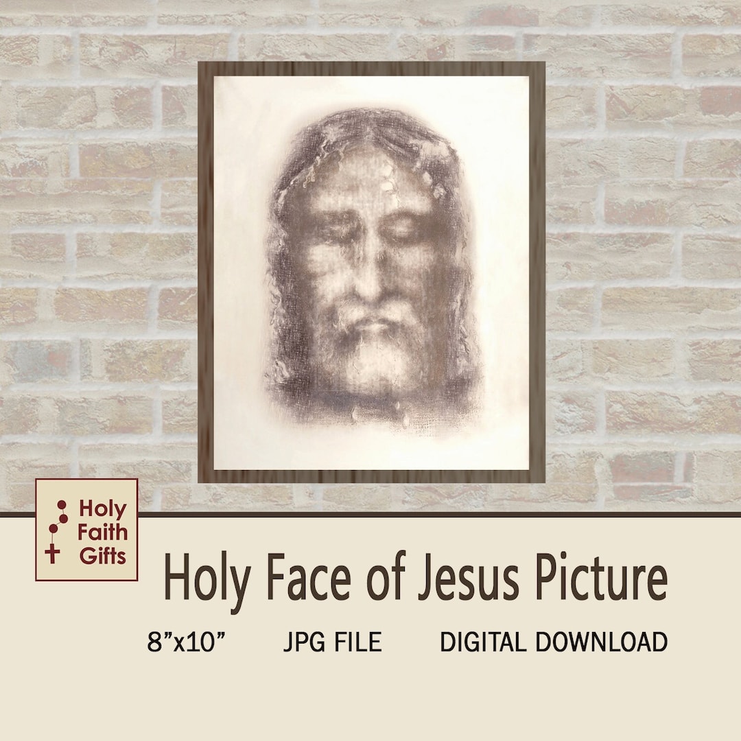 DIGITAL Download, Holy Face of Jesus Picture, 300 DPI JPG File, 8x10 ...
