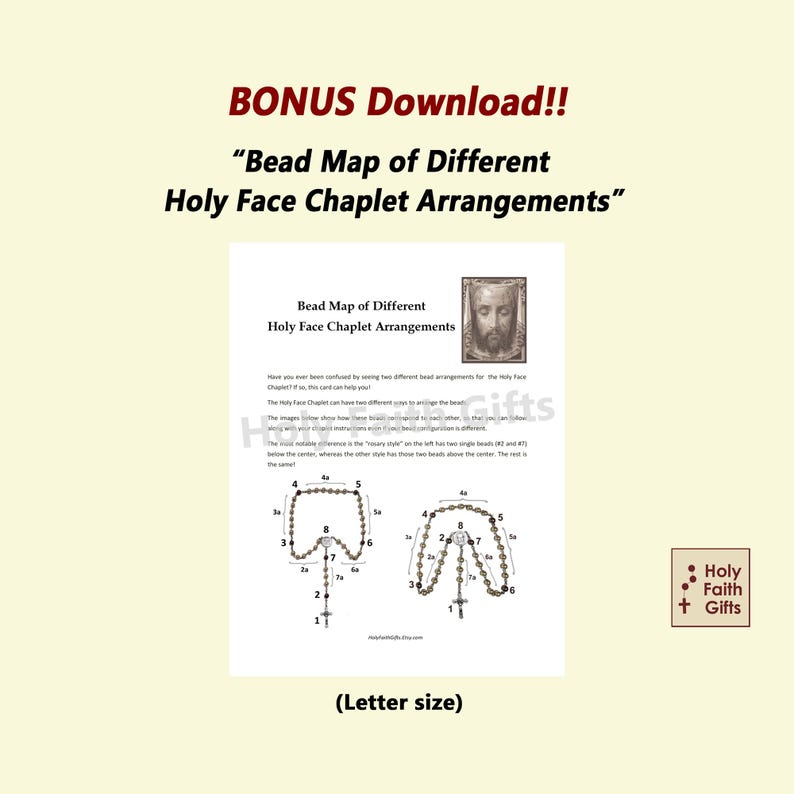 HOLY FACE Prayer Brochure W/imprimatur Version of the Holy Face Chaplet ...
