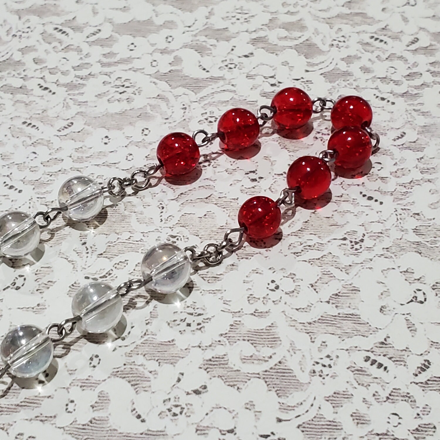 Chaplet of Adoration, Red Glass Beads, With Instructions, Chaplet of ...