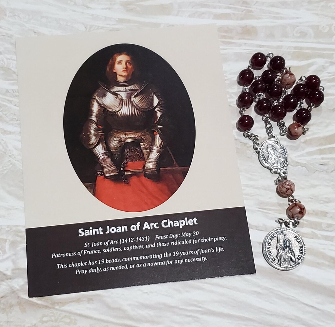 Saint Joan of Arc Chaplet, Brown Glass Beads, Chaplet of St. Joan of ...