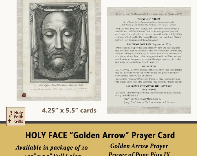 HOLY FACE of JESUS - Set of 3 Laminated Bookmarks and 3 Note Cards With ...
