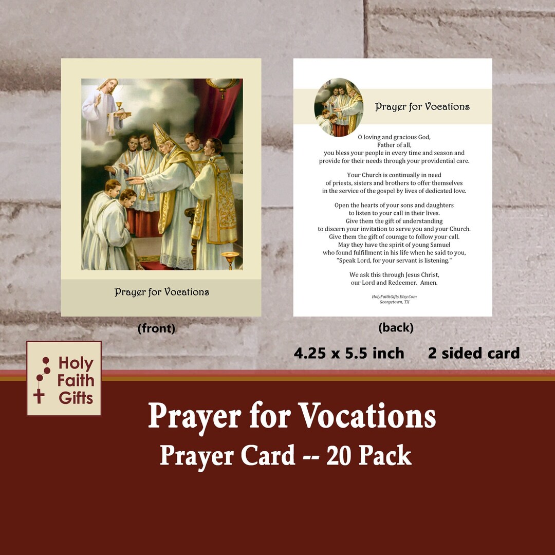 VOCATIONS Prayer Card, (20 Pack), 2-sided, Full Color Prayer Card - Etsy