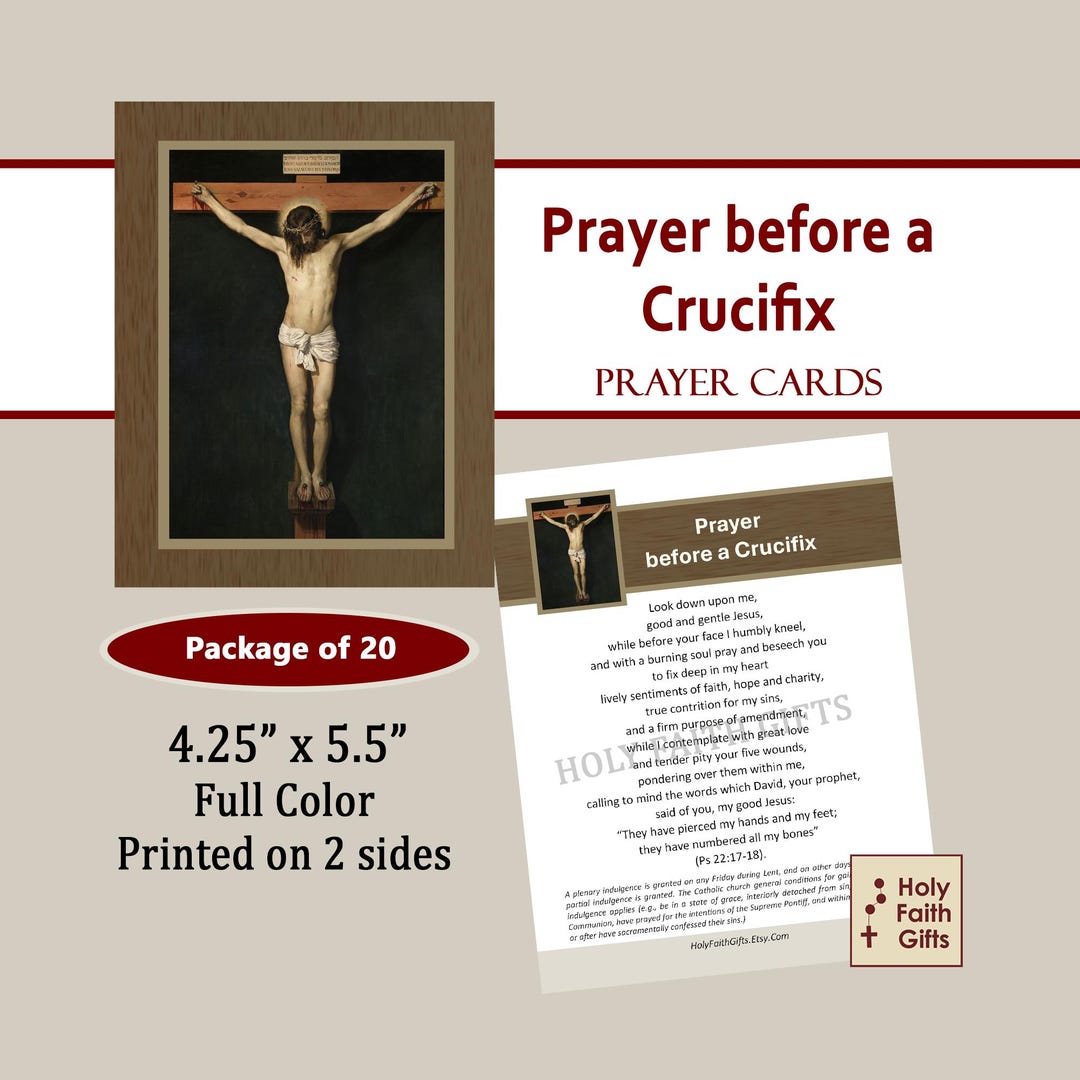 Prayer Before a Crucifix, Prayer Cards, (20 Pack), 2-sided, Full Color ...