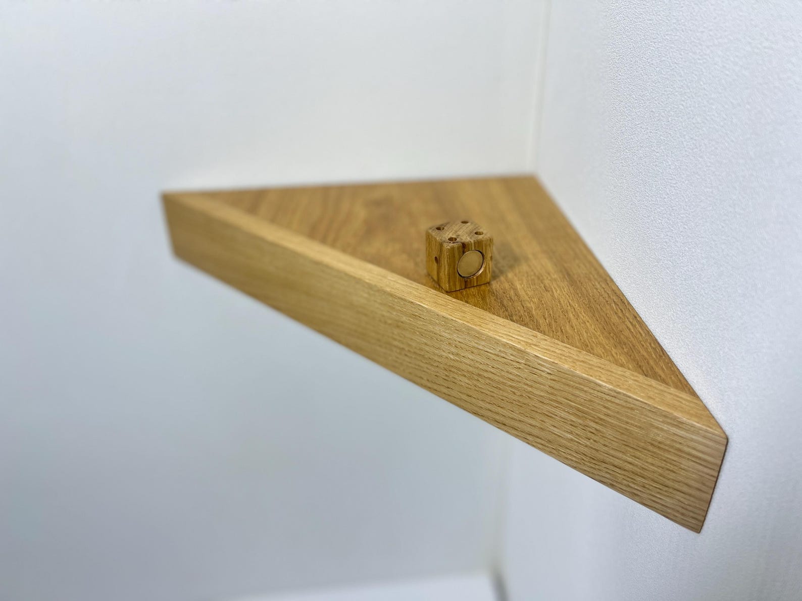 Minimalist Oak Corner Shelf With Hidden Storage and Magnetic Lock - Etsy