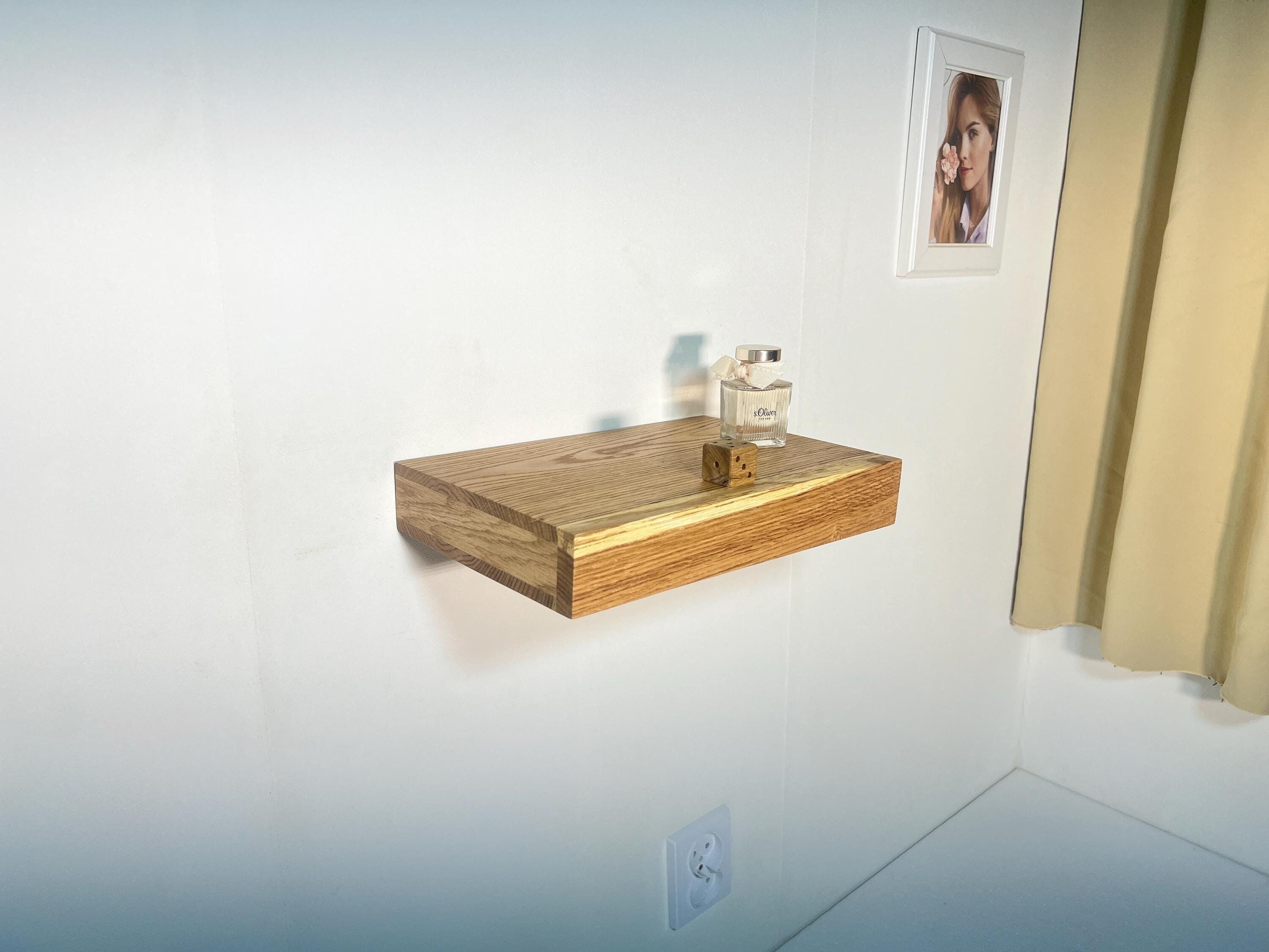 Oak Wall Hidden Shelf With Secret Drawer and Magnet Key | Hidden ...