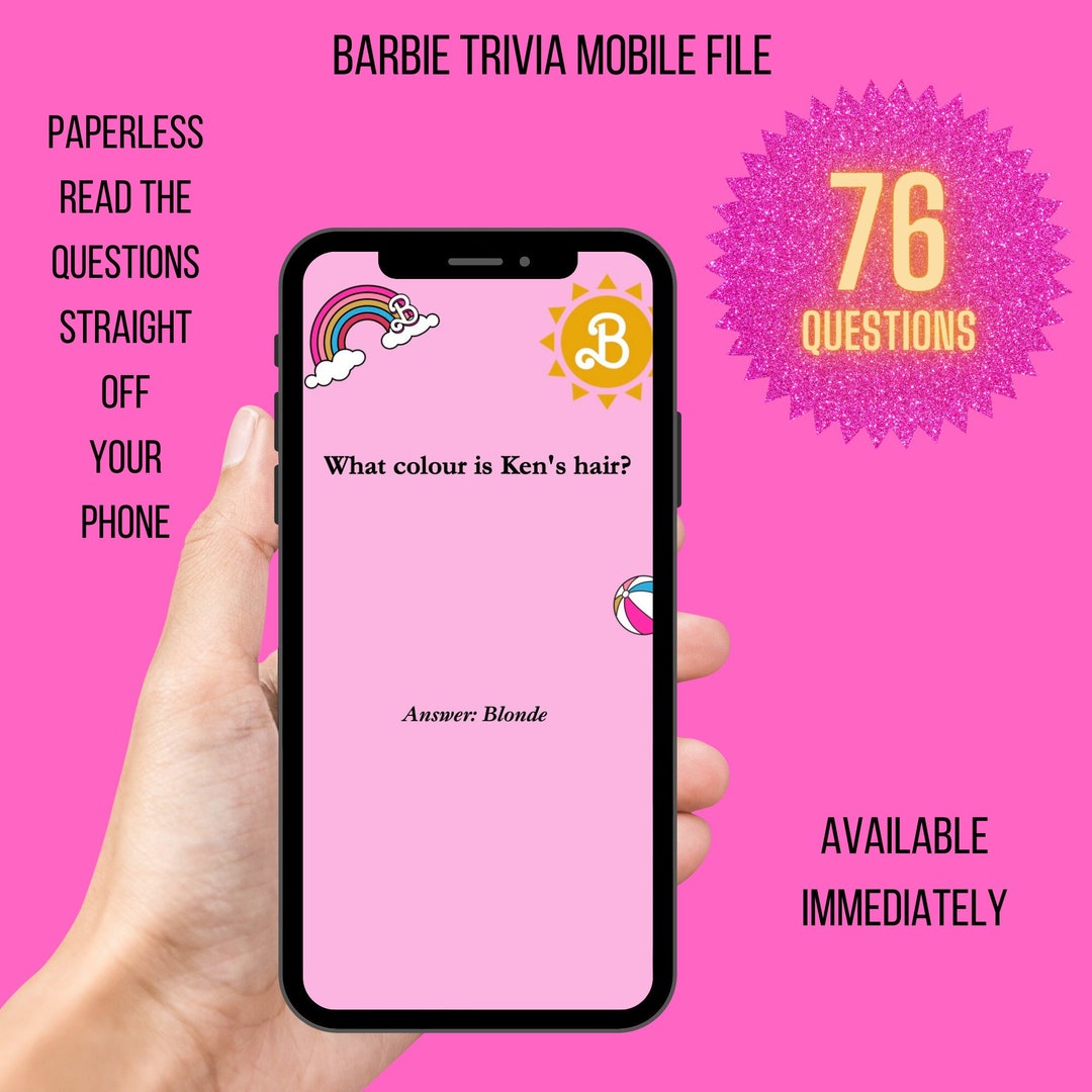 Mobile Ultimate Barbie Trivia PDF - 75 Questions - Perfect for Parties ...