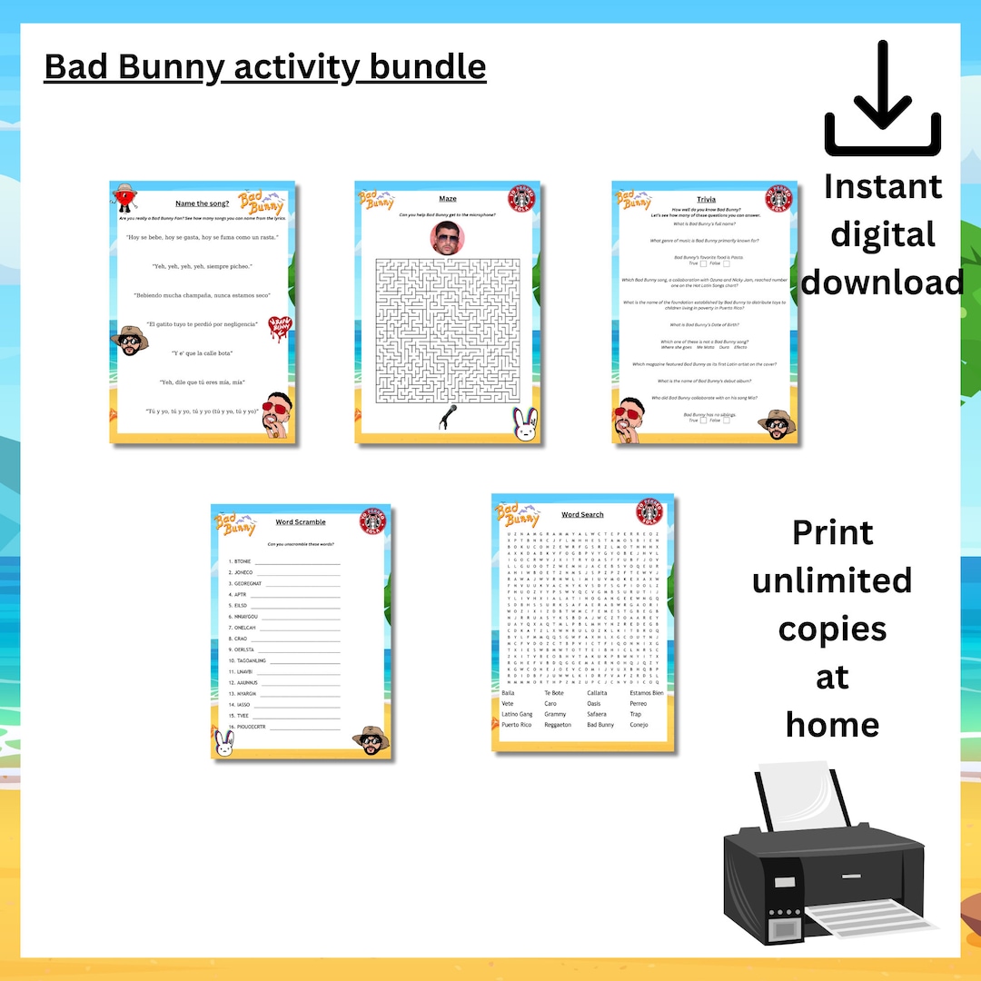 Bad Bunny Party Games and Activities for Adults and Teens - Etsy