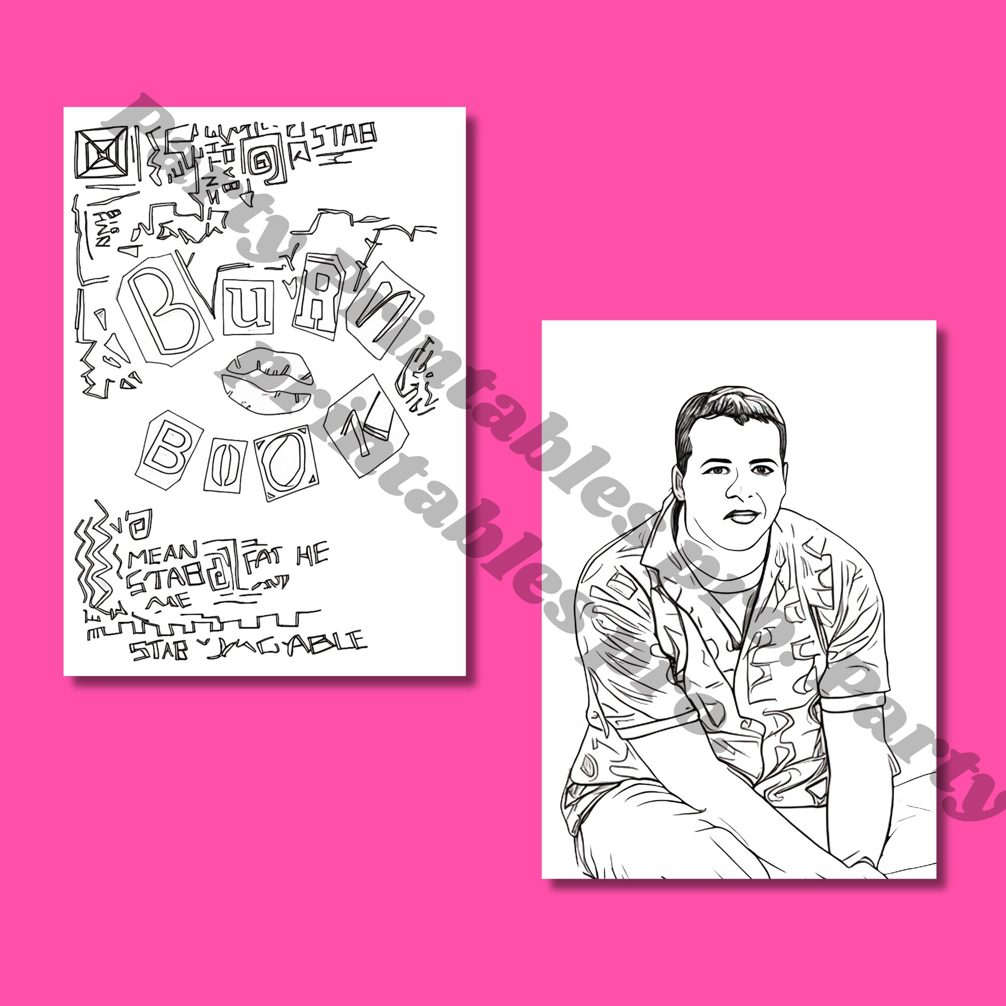 Mean Girls Inspired Colouring Pages - Etsy Australia