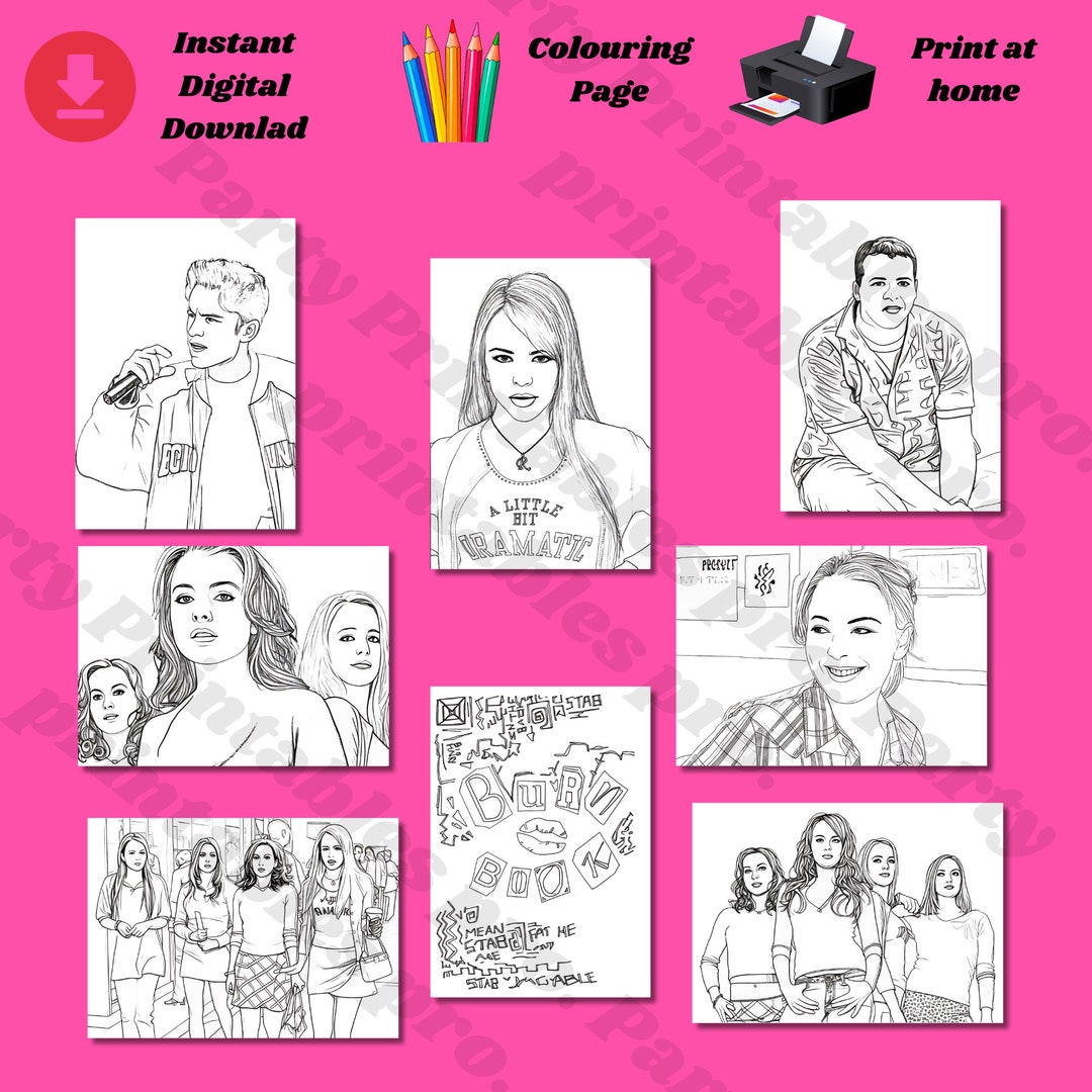 Mean Girls Inspired Colouring Pages - Etsy