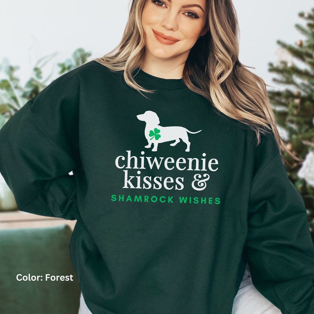 Chiweenie Shirt for St Patricks Day, Green Weiner Dog Tshirt, St Paddys ...
