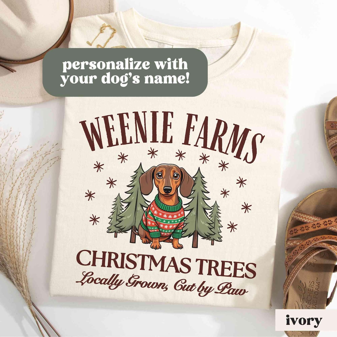 Personalized Dachshund Christmas Tree Farm Shirt, Weiner Dog T-shirt ...