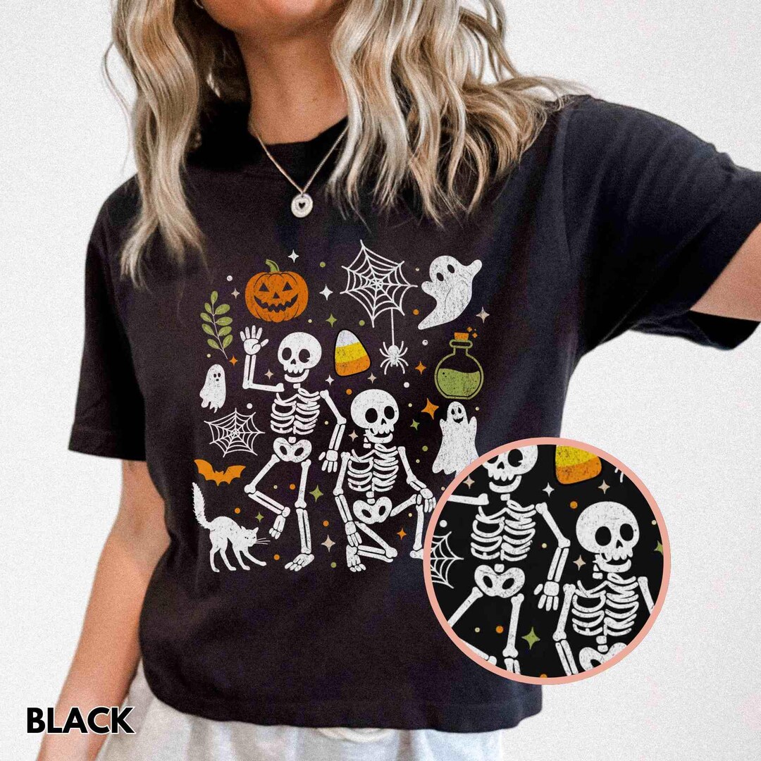 Boxy Tee Subtle FDT Halloween Skeleton Shirt Comfort Colors Cropped ...