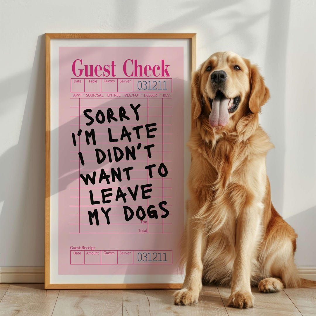 Guest Check Dog Wall Art, Dog Home Decor Printable Art PNG SVG, Cute ...