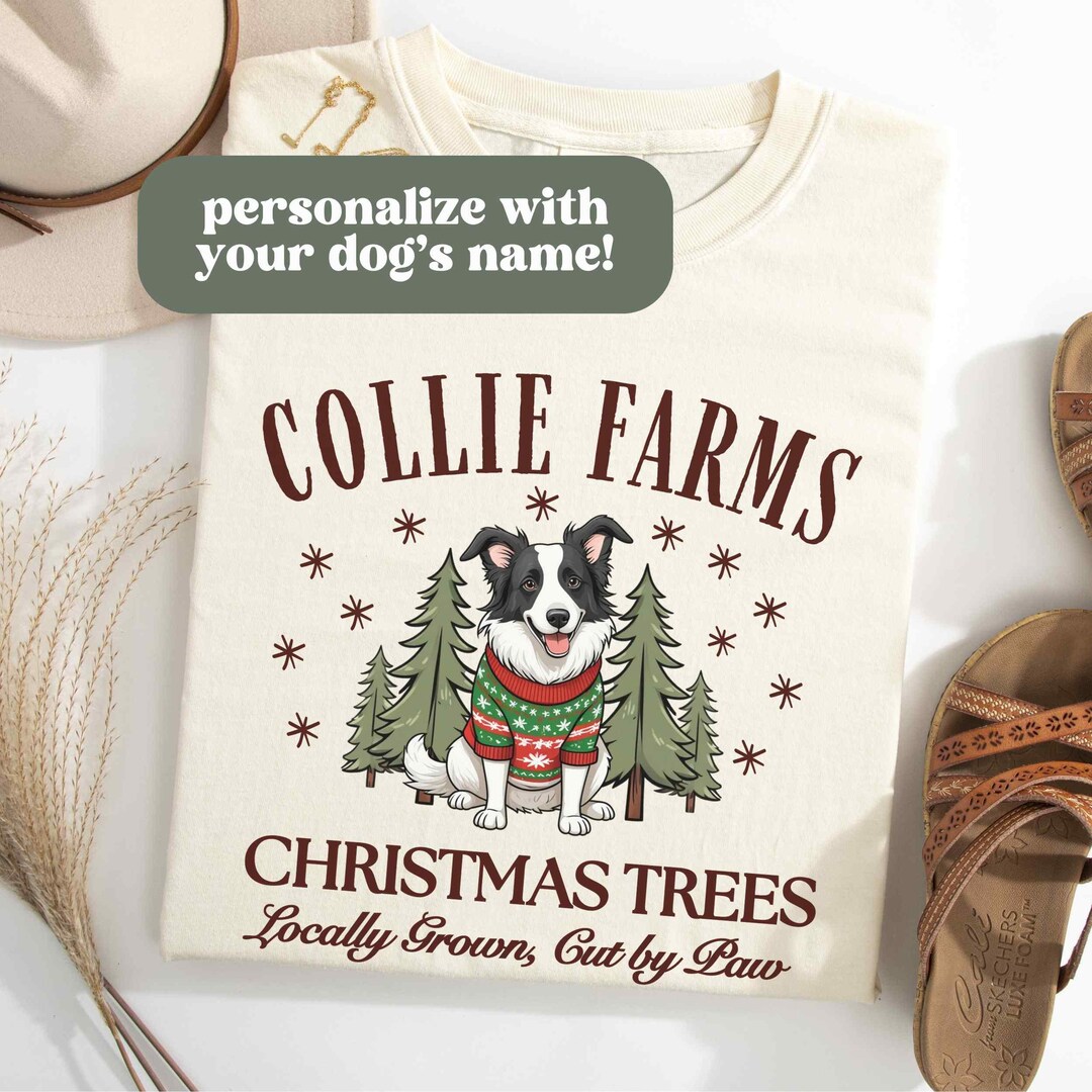 Comfort Colors® Border Collie Dog Christmas Shirt, Collie Dog, Collie ...