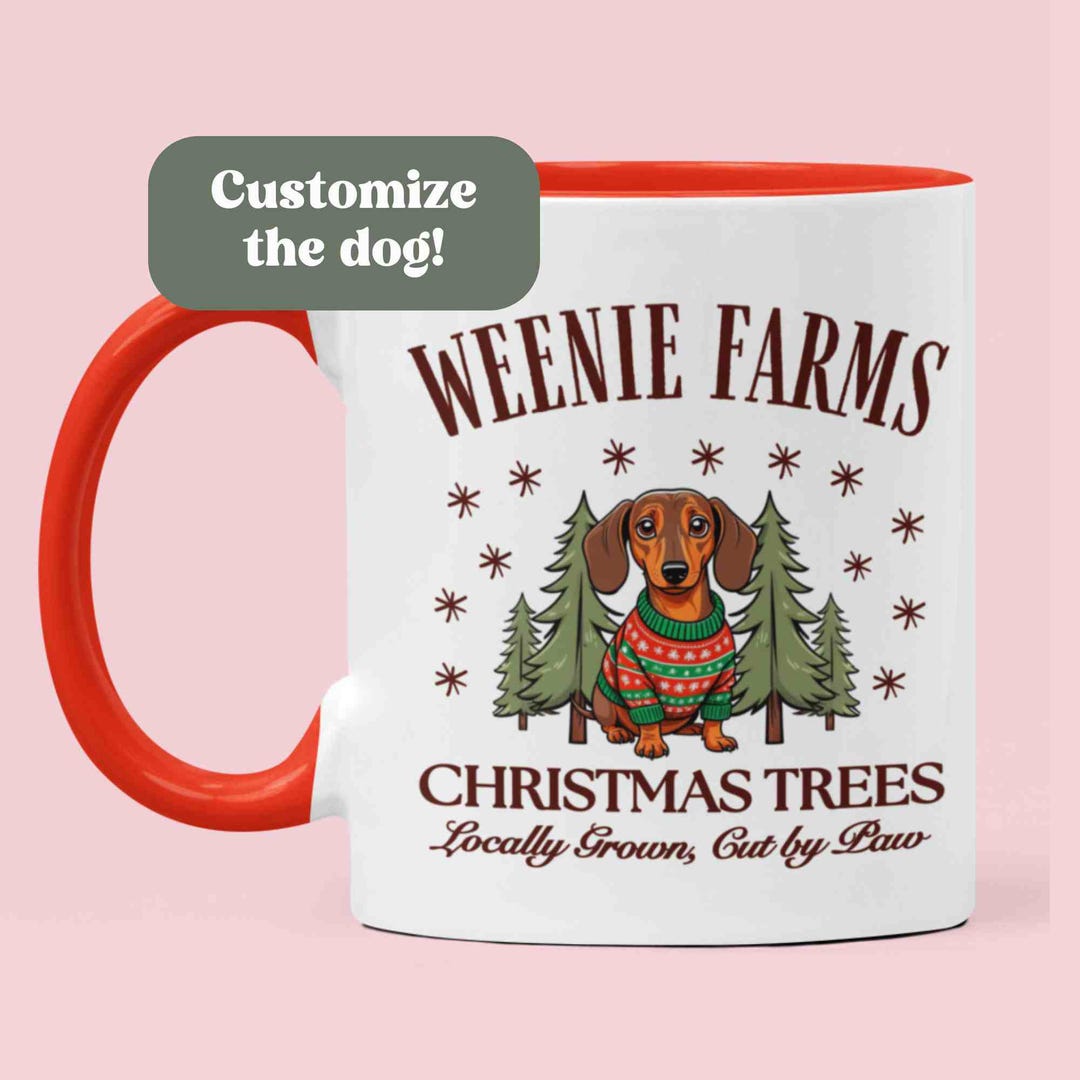 Custom Dachshund Christmas Mug, Weiner Dog Christmas Gifts, Dachshund ...