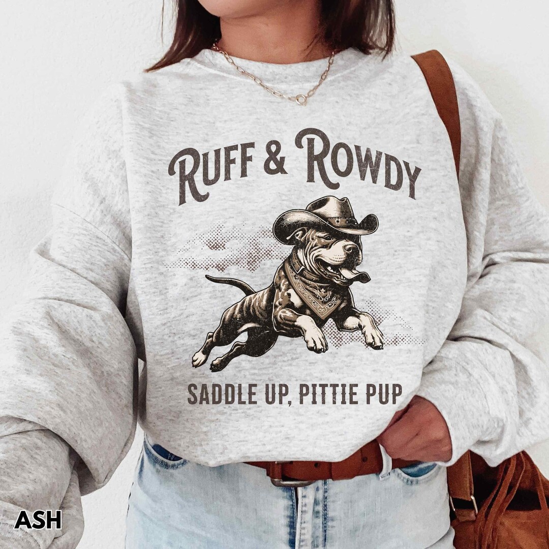 Cowboy Pitbull Shirt, Pittie Pit Bull Funny T-shirt, Western Howdy ...