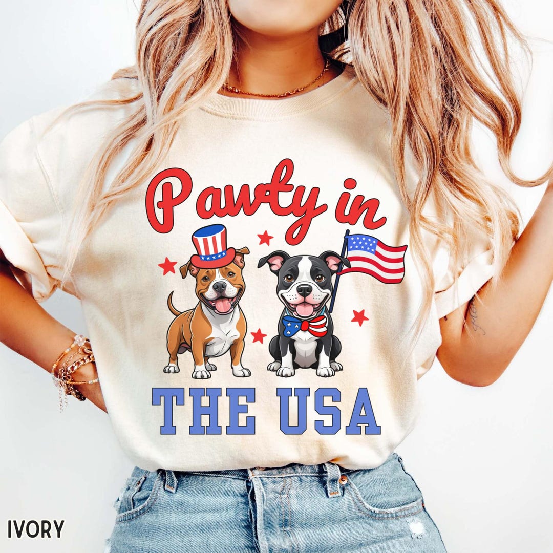 Pitbull Shirt, 4th of July Shirt, Funny Pitbull Mom Tshirt, Fourth of ...