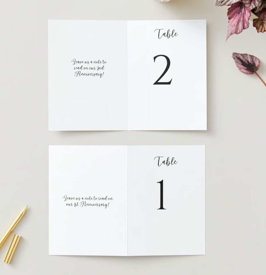 Downloadable Wedding Table Numbers Printable With Anniversary Note ...