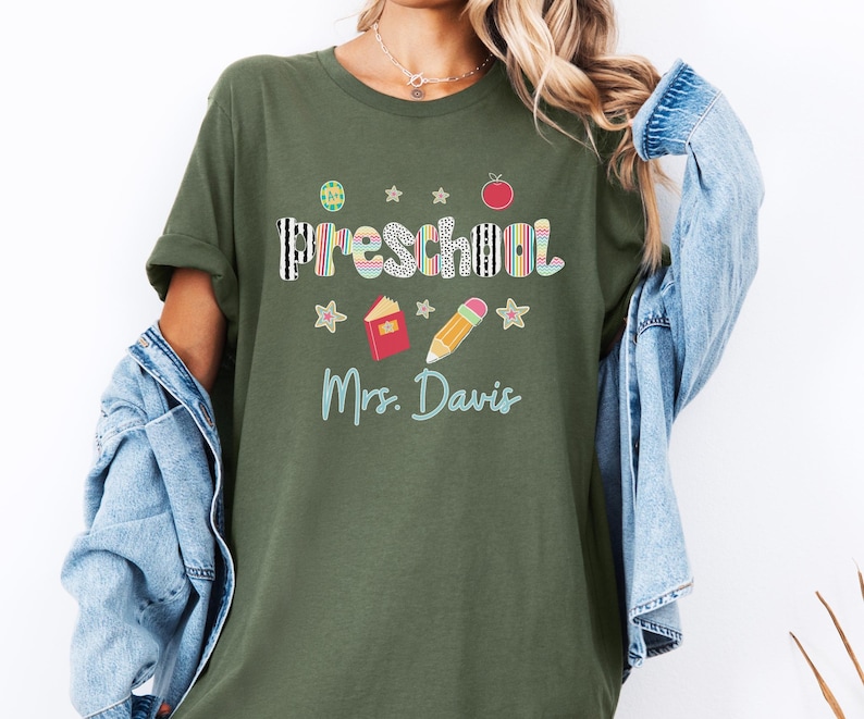 Personalized Kindergarten Teacher Team Shirt, Preschool, Custom Grade ...