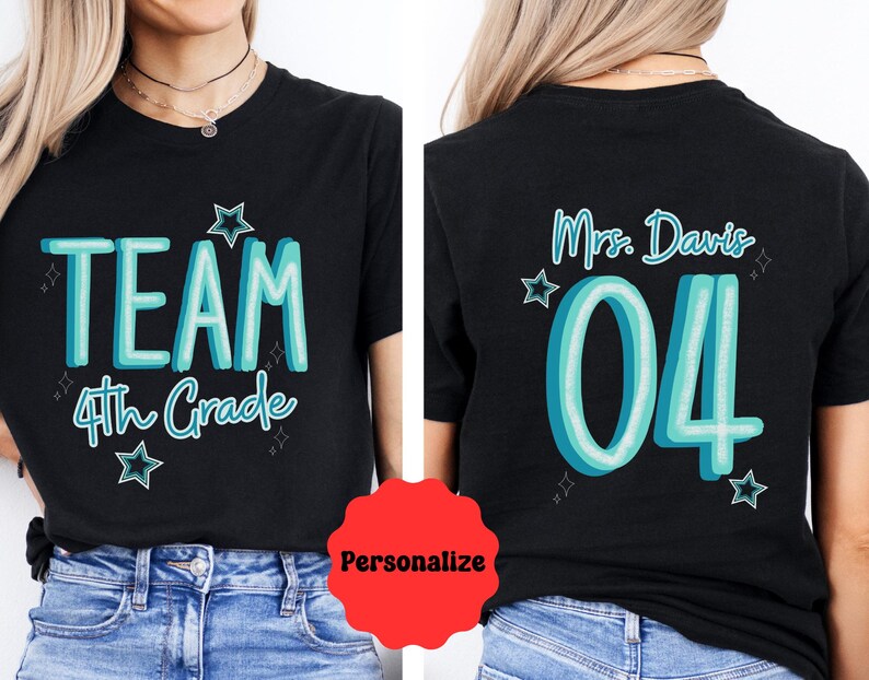 Custom Third Grade Teacher Team Shirt, 4th Grade Teacher, Grade Level ...