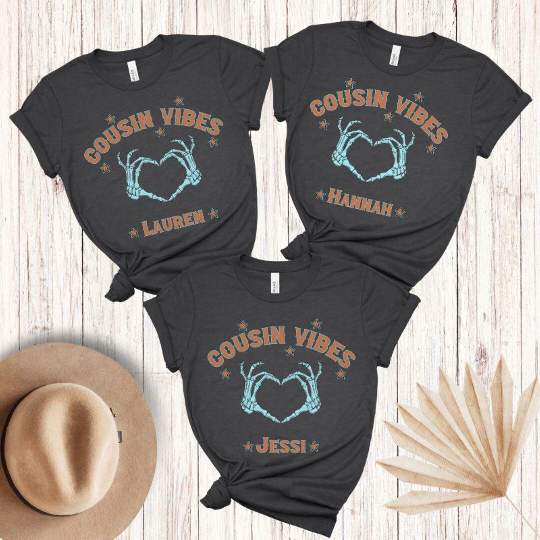 Custom Cousin Crew Shirt, Matching Cousin Shirt, Skeleton Hands Shirt ...