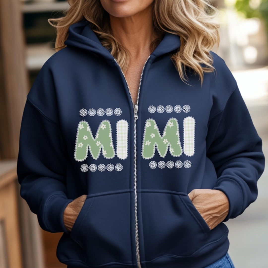Mimi Full Zip Hooded Sweatshirt, Mimi Hoodie, Mimi Sweatshirt, Grandma ...