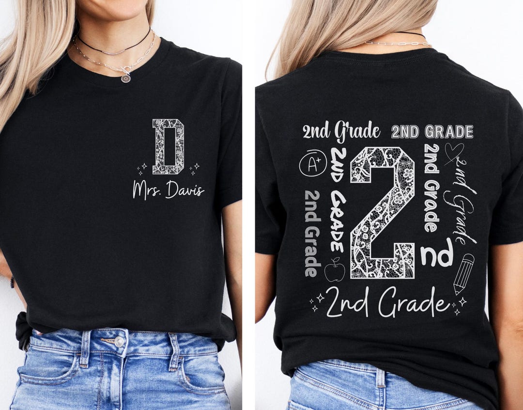 Custom Second Grade Teacher Shirt, 2nd Grade Teacher, Grade Level Shirt ...
