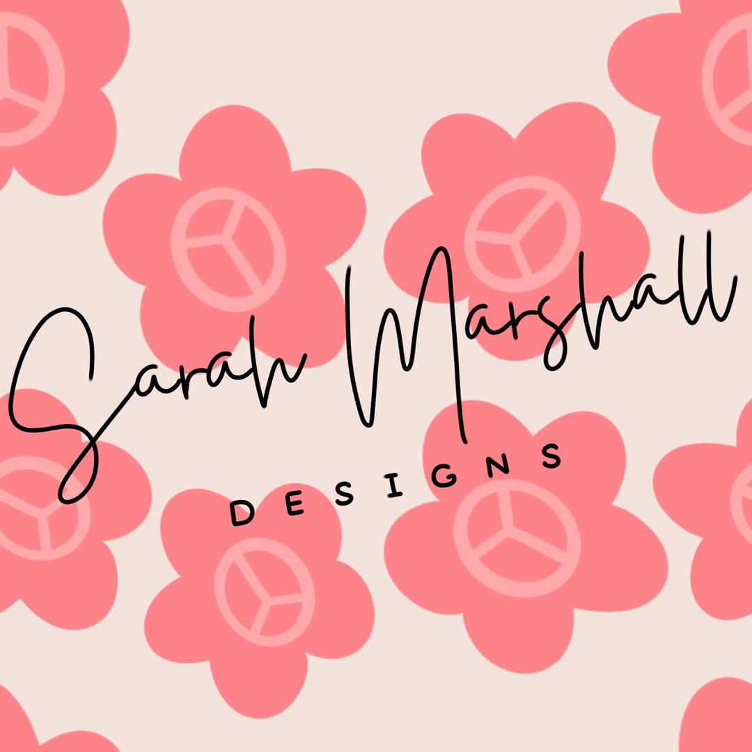 Pink Floral Peace Signs Seamless File - Etsy