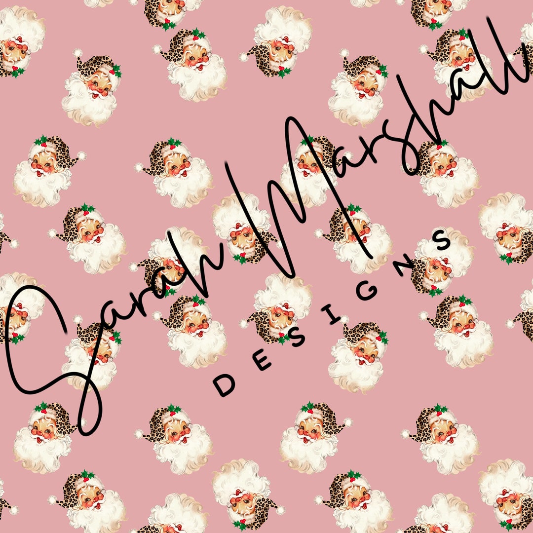 Vintage Santa Leopard, Mauve Background Seamless File - Etsy