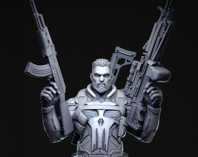 Punisher 2099 3d Stl File,stl File 3d Printing,assembly Figurine 3d Stl ...