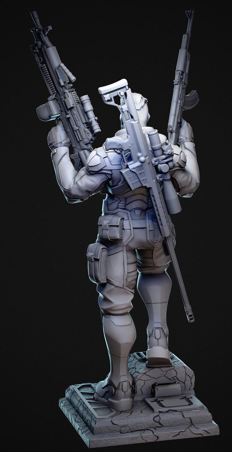 Punisher 2099 3d Stl File,stl File 3d Printing,assembly Figurine 3d Stl ...