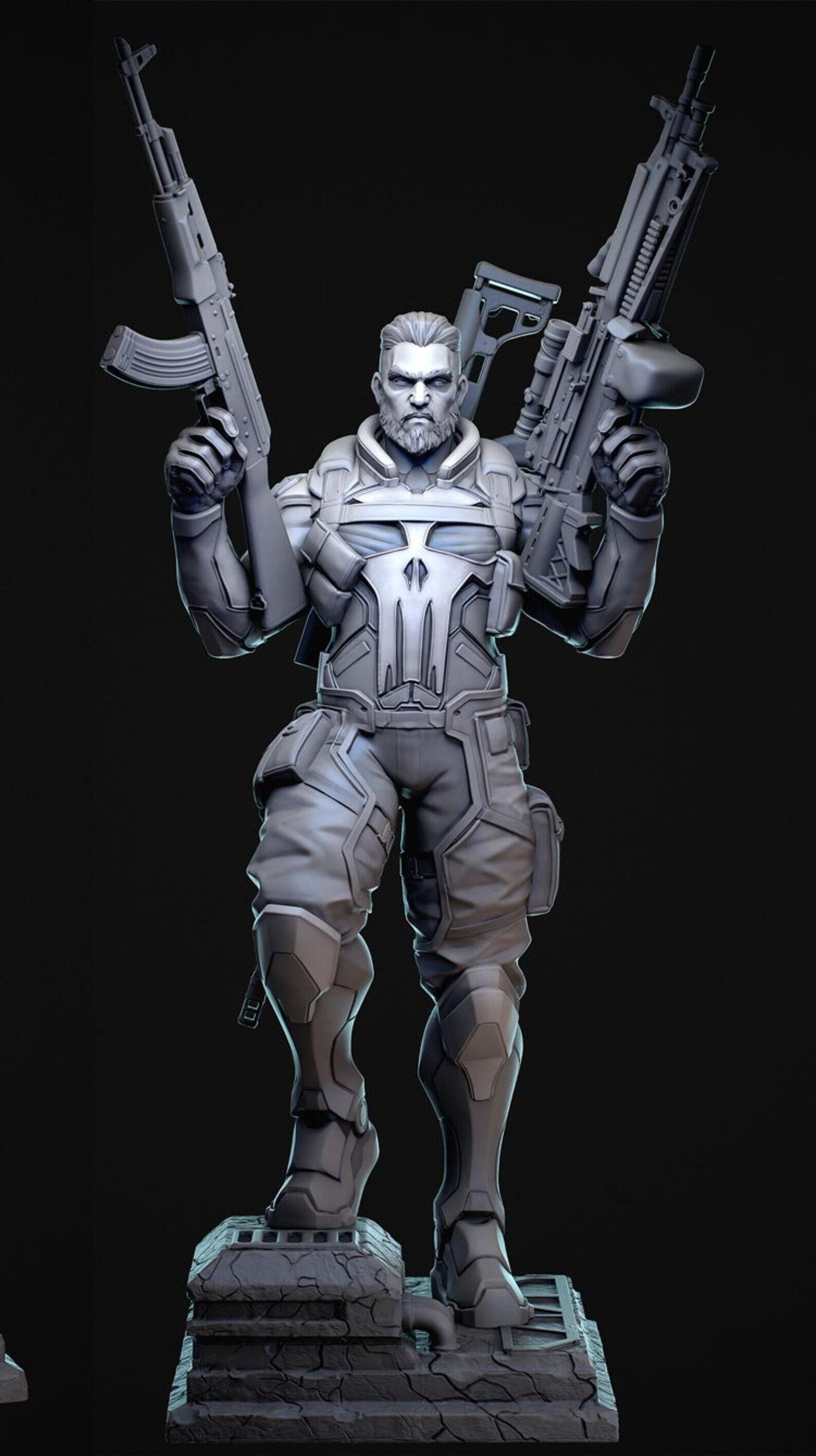 Punisher 2099 3d Stl File,stl File 3d Printing,assembly Figurine 3d Stl ...