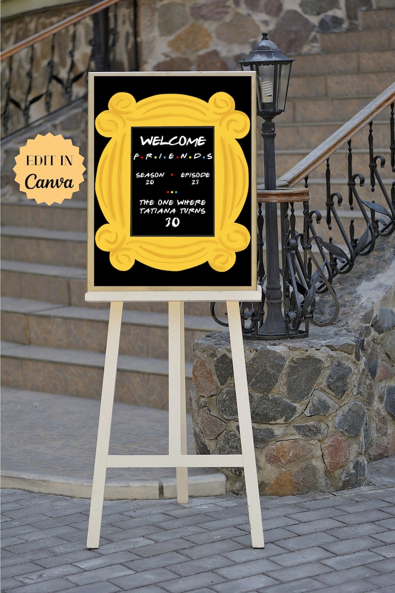 FRIENDS Welcome Sign I Friends Birthday Party Welcome Sign I Friends ...